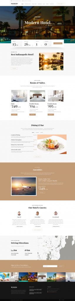 Modern - Hotel Woods Responsive Multipage Website Template - Zemez HTML