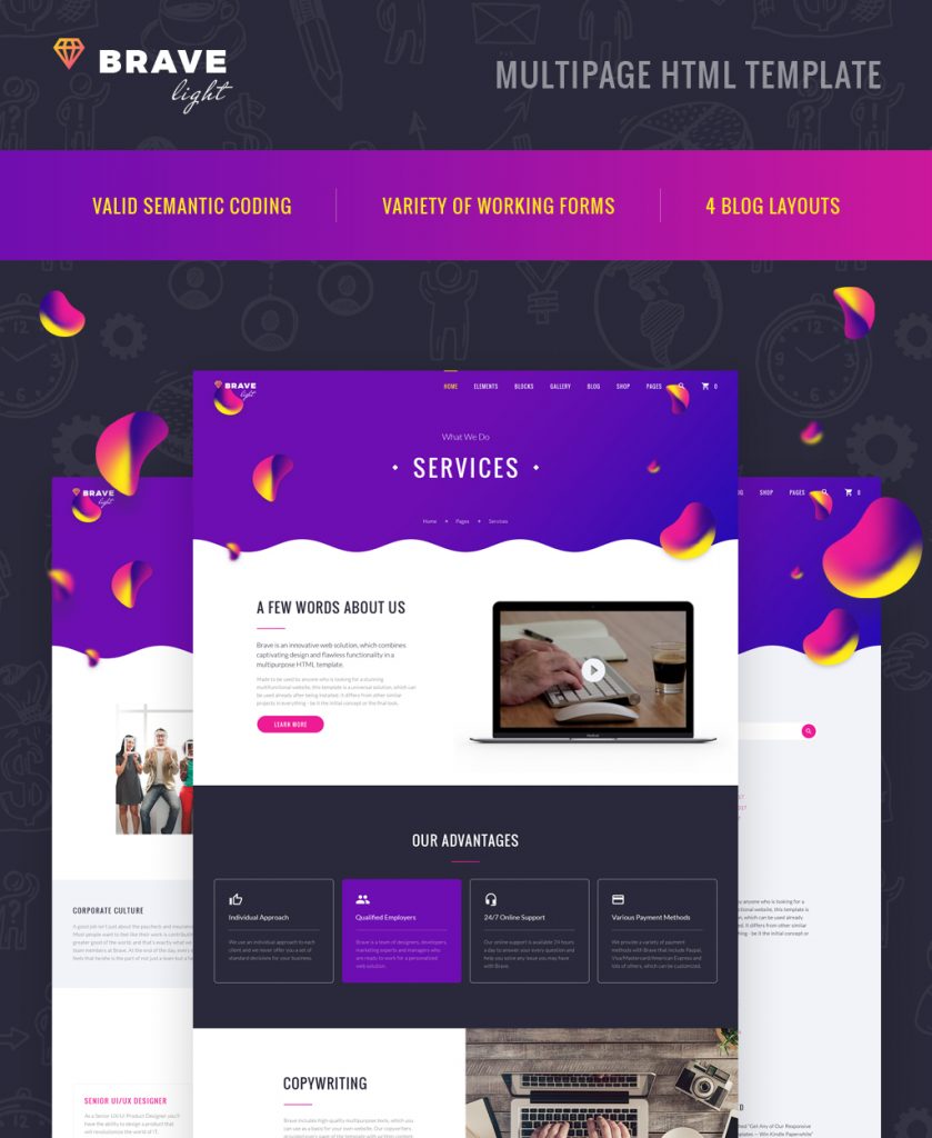 Brave Light Website Template - Zemez HTML
