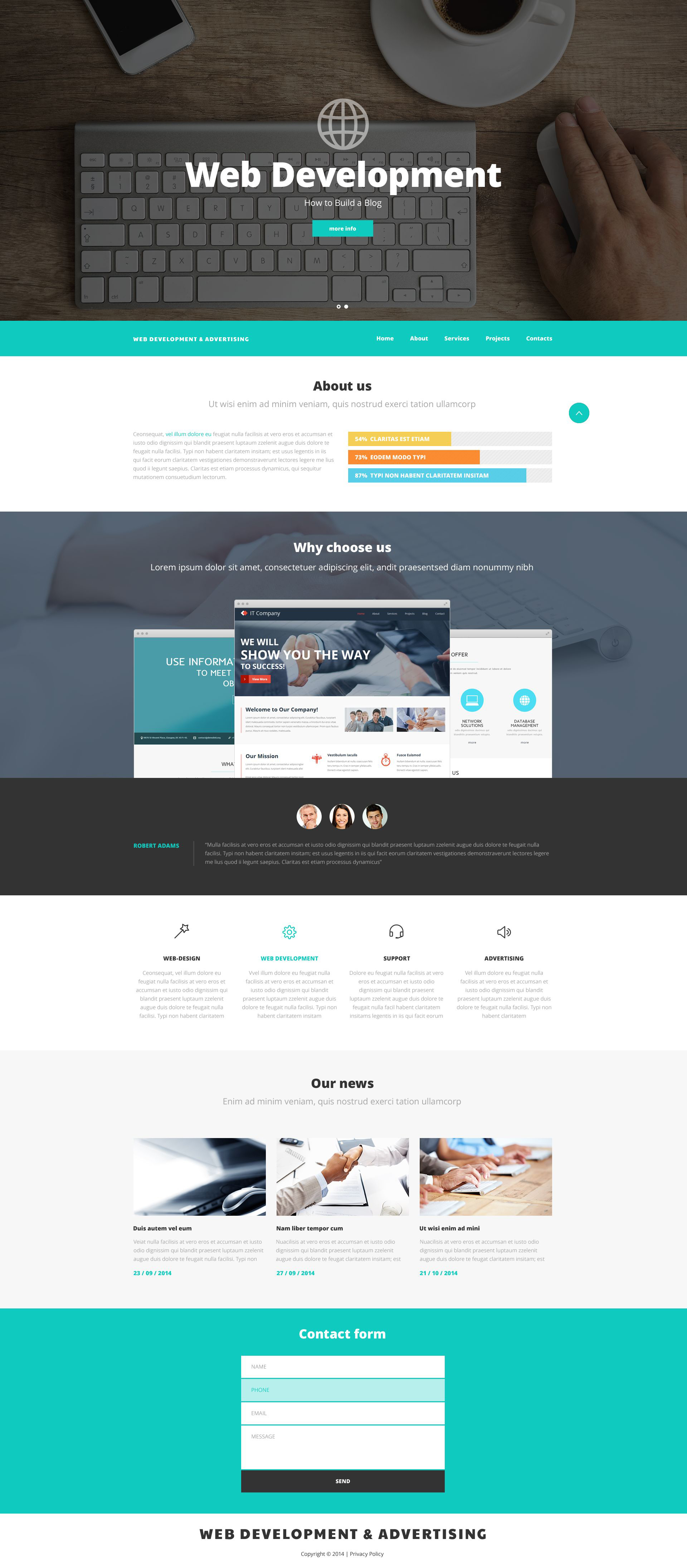 Web Design And Advertising Website Template Zemez HTML