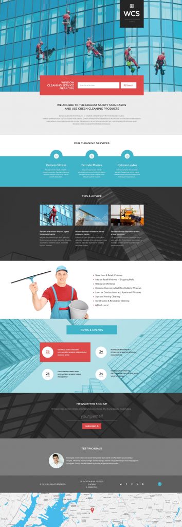 Window Cleaning Template Responsive Landing Page Template - Zemez HTML