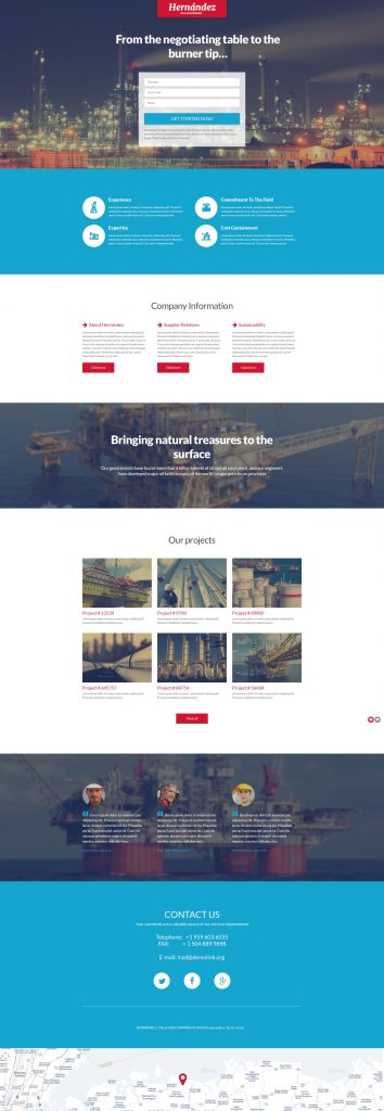 Gas & Oil Template Responsive Landing Page Template - Zemez HTML