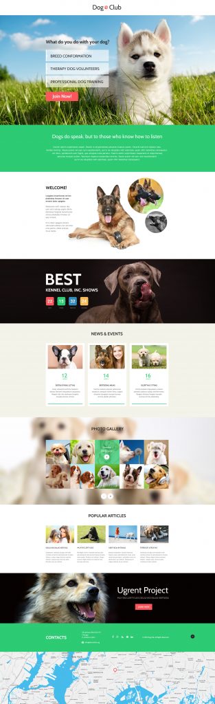 Dog Template Responsive Landing Page Template - Zemez HTML