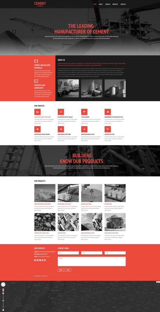 Cement Template Responsive Website Template - Zemez HTML