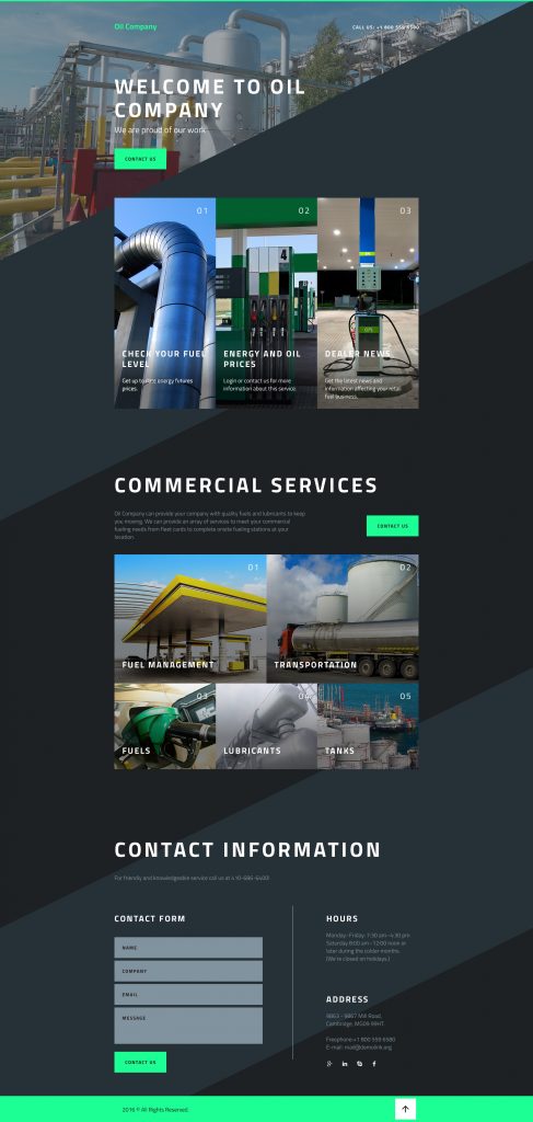 Gas & Oil Template Responsive Landing Page Template - Zemez HTML