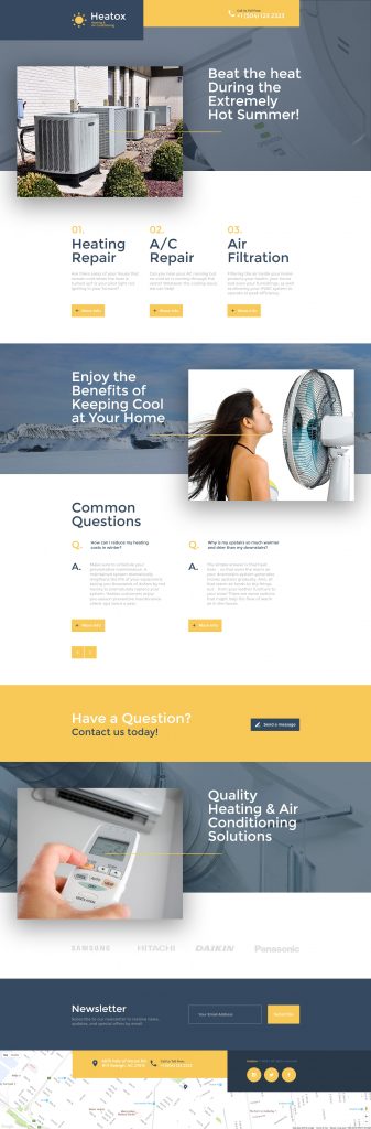 Air Conditioning Template Responsive Landing Page Template - Zemez HTML