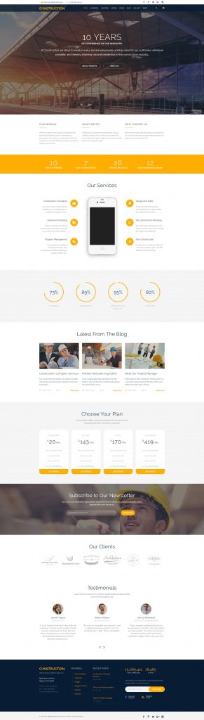 Construction Multipurpose Website Template - Zemez HTML