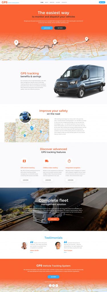 GPS Vehicle Tracking System Website Template - Zemez HTML