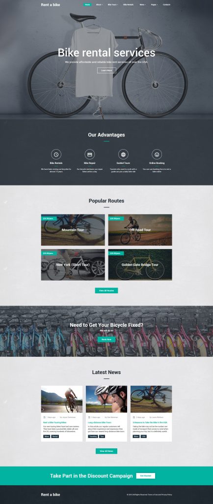 Bike Shop Website Template - Zemez HTML