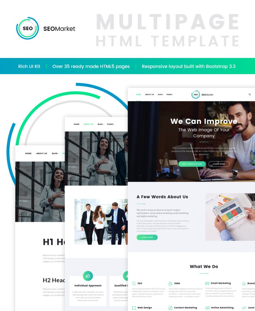 SEOMarket - SEO & Marketing Agency Website Template - Zemez HTML
