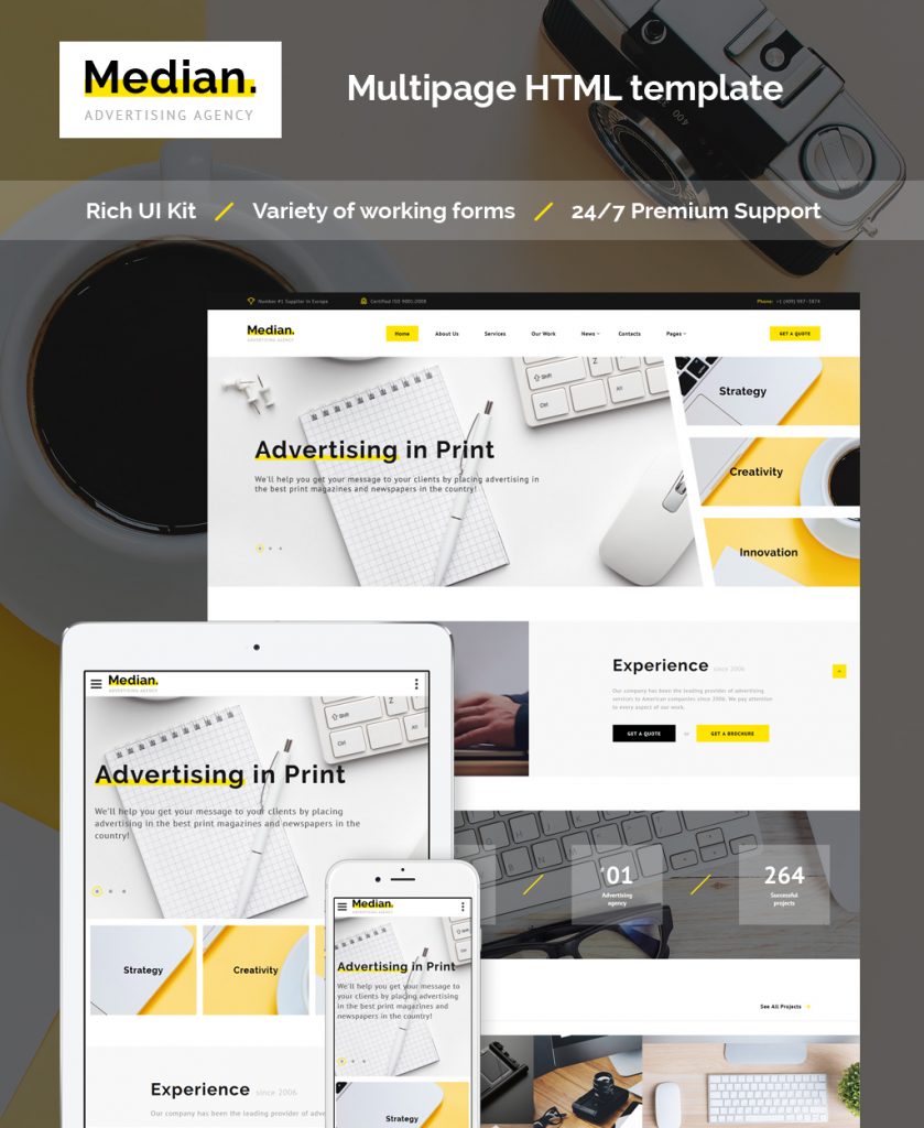 Median - Advertising Agency HTML5 Website Template - Zemez HTML