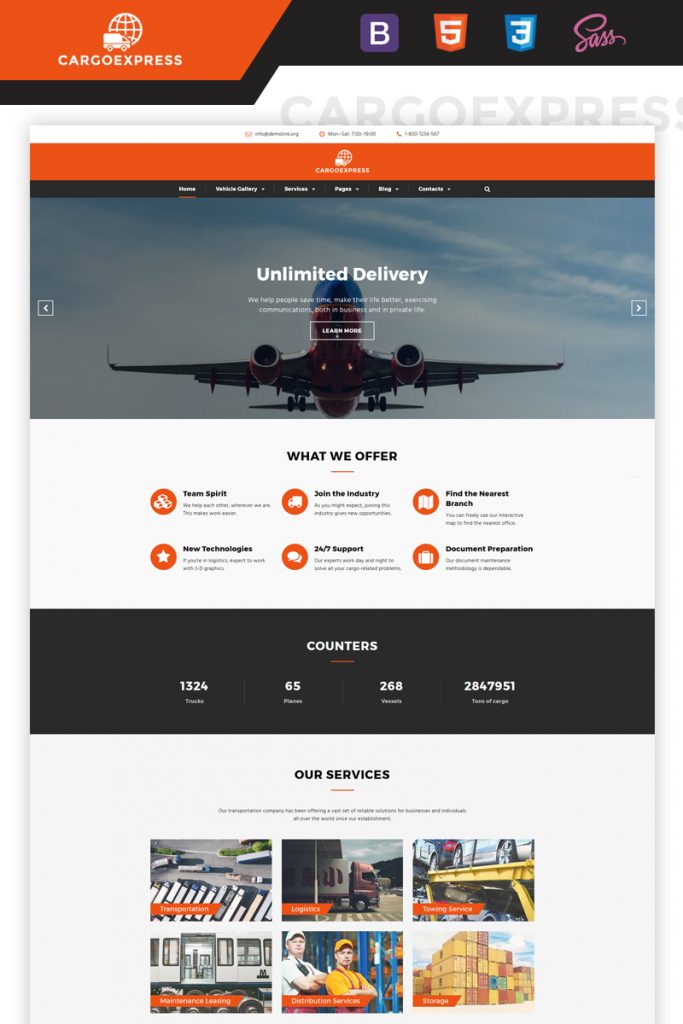 Cargo Express - Delivery Services Multipage HTML5 Website Template ...