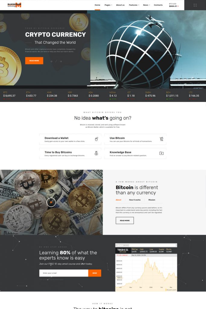 Blockchain technology - Efficient Blockchain Project Multipage HTML ...