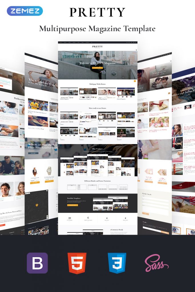 Pretty - Fashion Magazine Multipurpose HTML5 Website Template - Zemez HTML