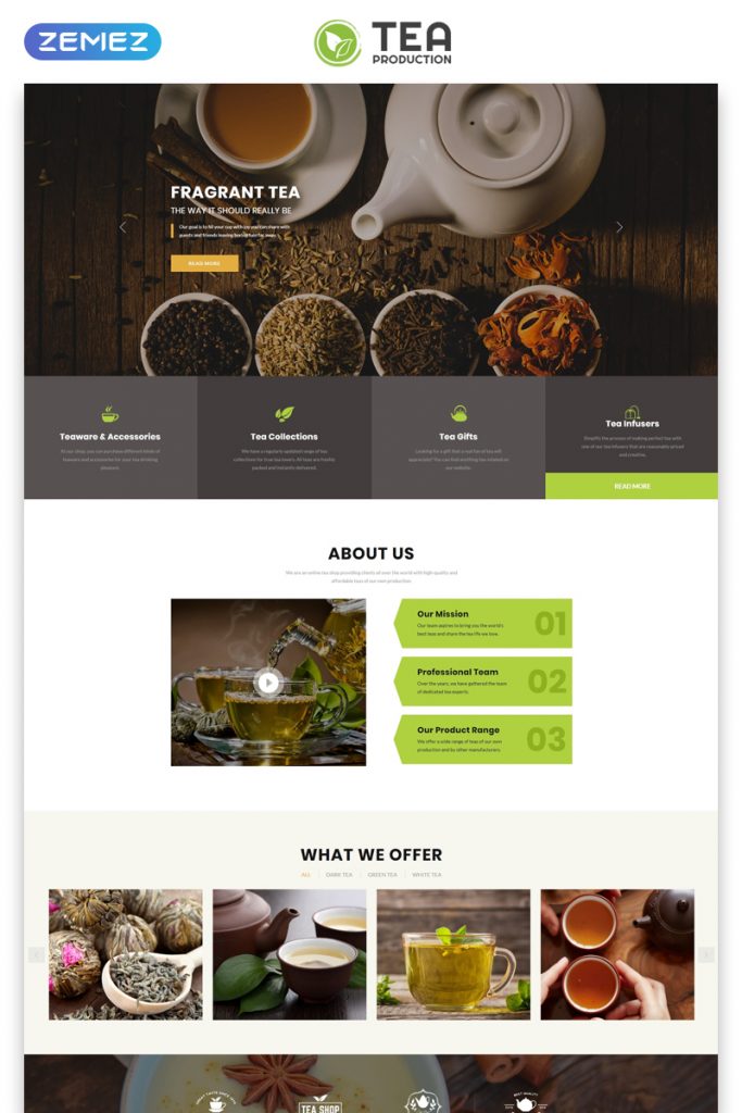 TEA Production - Tea Shop Multipage Modern HTML Website Template ...
