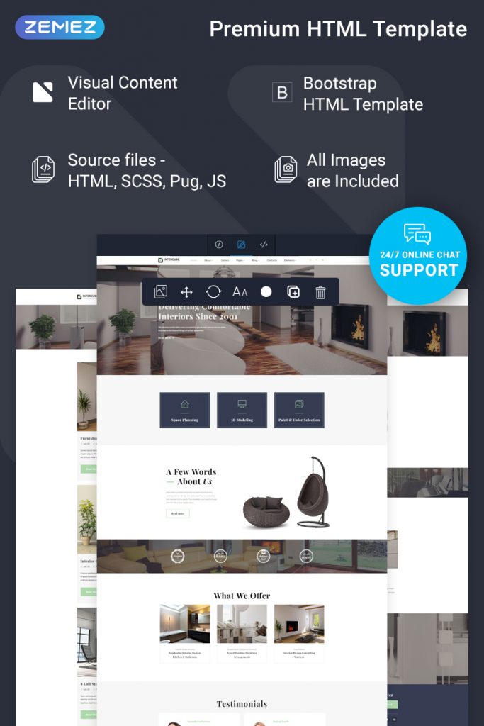 Interior Design Templates Archives - Zemez HTML