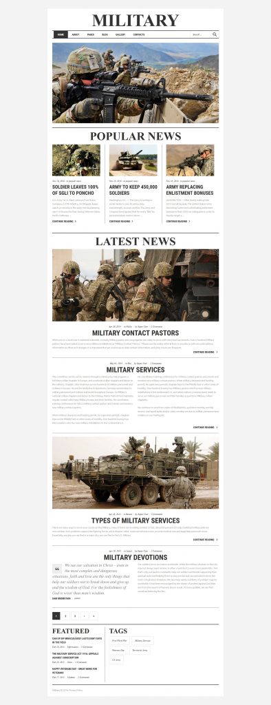 Military Template Responsive Joomla Template - Zemez Joomla