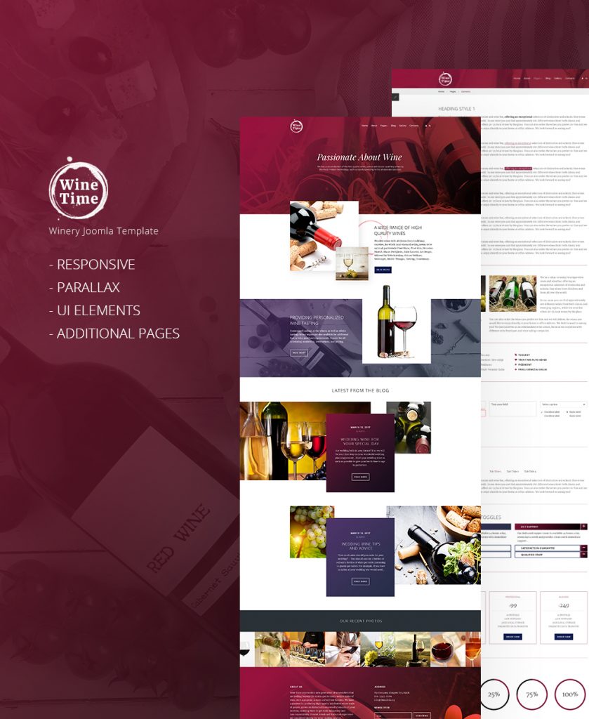Wine Template Responsive Joomla Template - Zemez Joomla