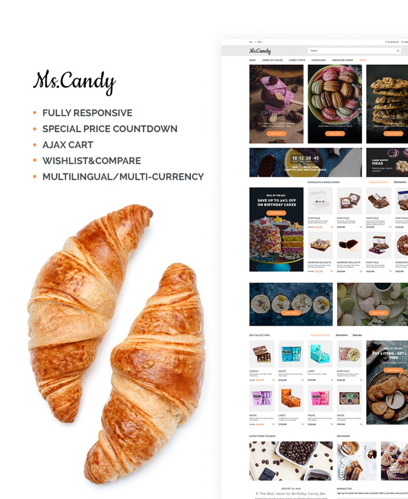 Sweet Shop Template Responsive OpenCart Template - Zemez OpenCart
