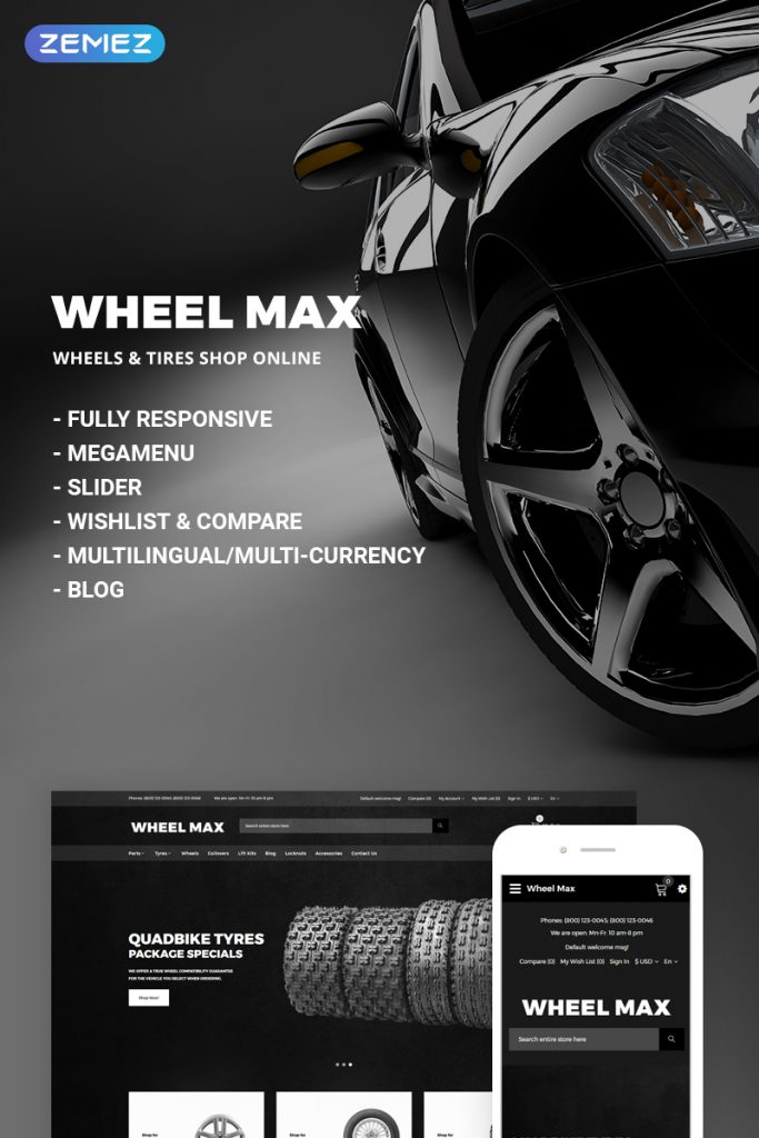 Wheel Max - Wheels & Tires Shop OpenCart Template - Zemez OpenCart