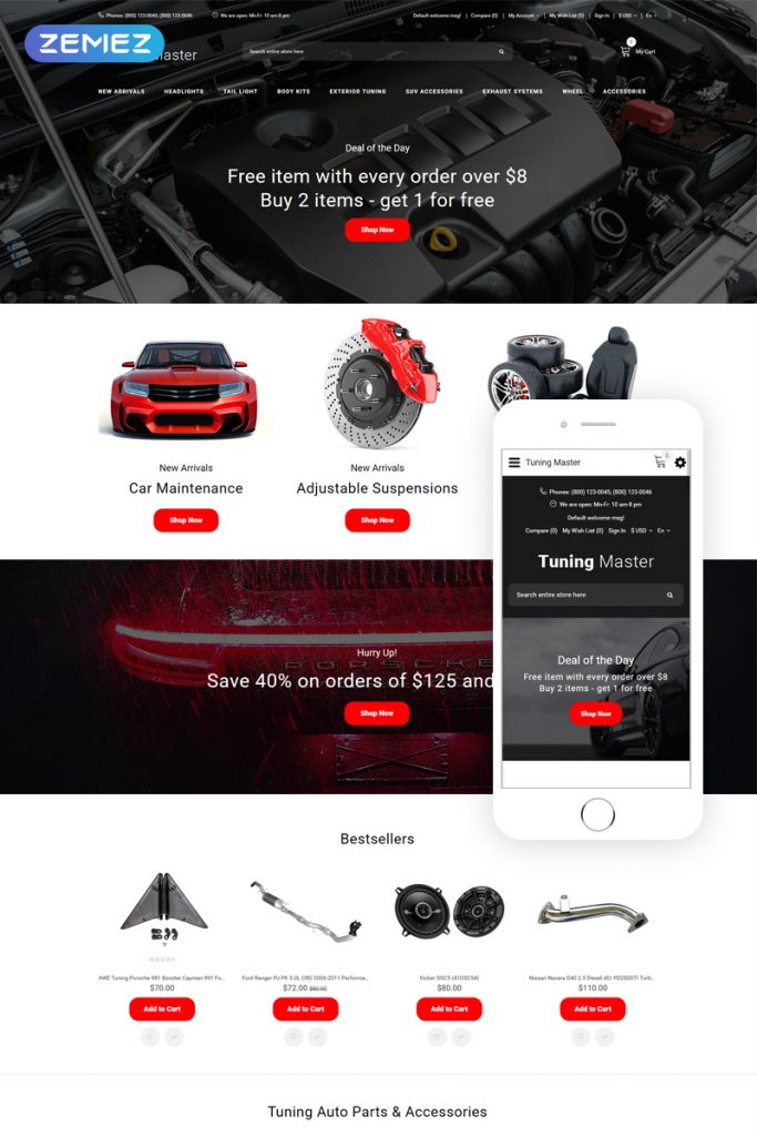 Tuning Master - Car Tuning Modern OpenCart Template - Zemez OpenCart