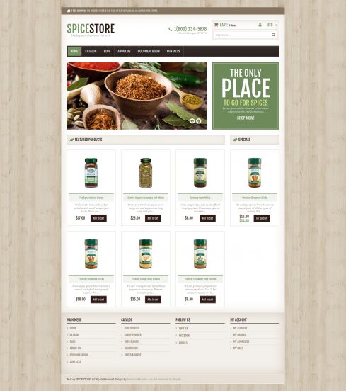 Spice Shop Template Responsive Shopify Theme Zemez Shopify