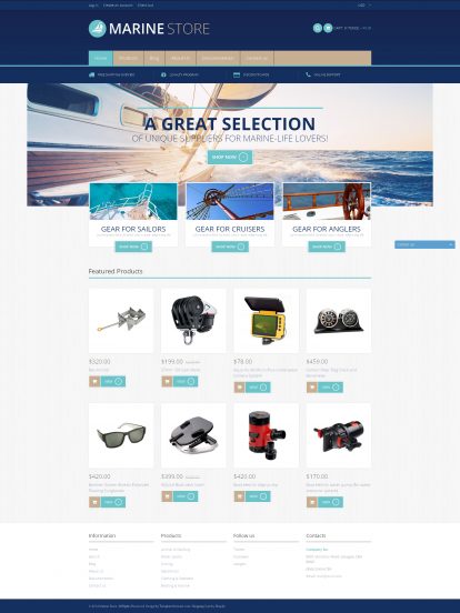 Yachting Template Responsive Shopify Theme Zemez Shopify