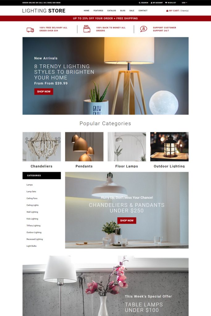 Lighting Store - Lighting Responsive Practical Shopify Theme - Zemez Shopify