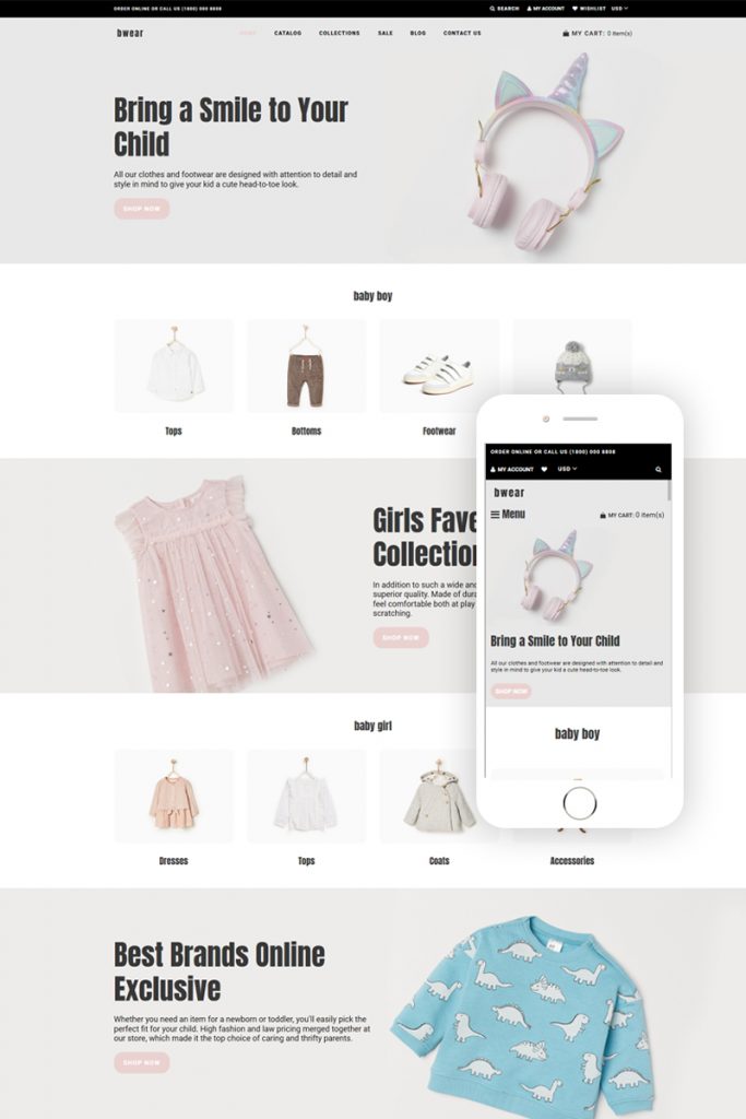 Bwear - Baby Clothing Store Modern Shopify Theme - Zemez Shopify