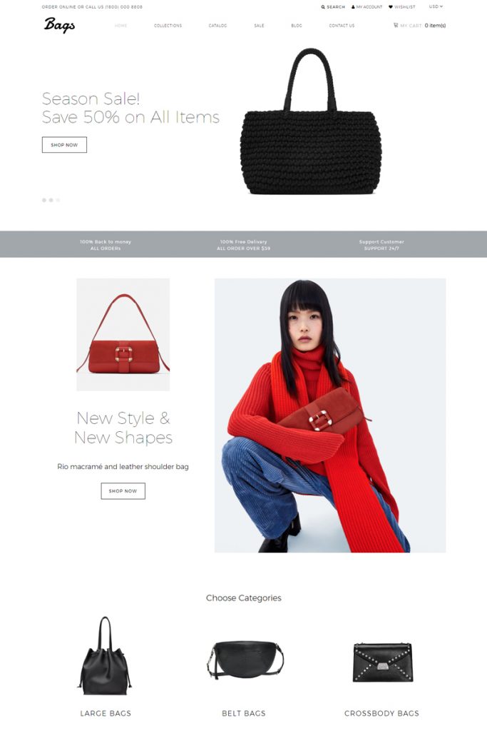 Bags - Fashion Store Clean Shopify Theme - Zemez Shopify