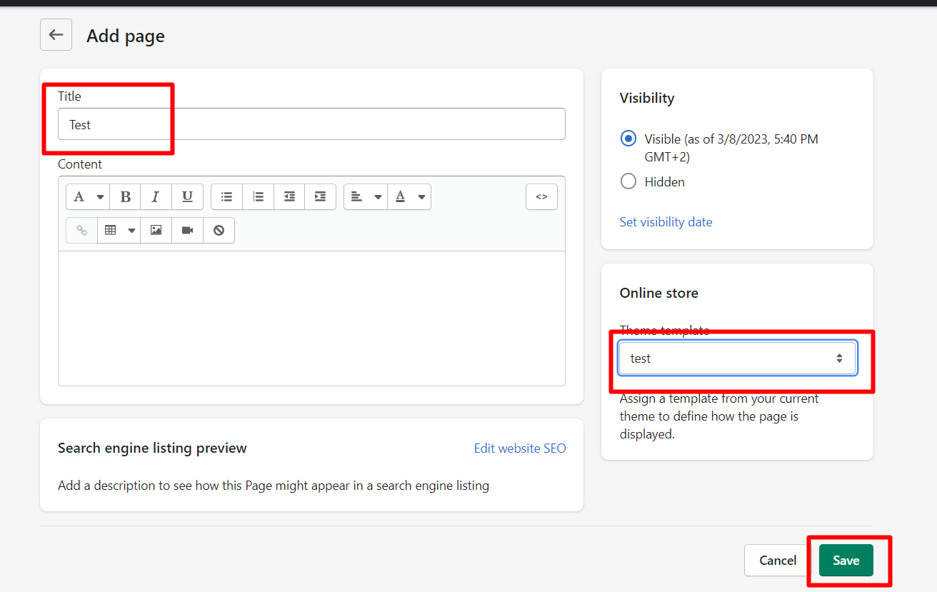 How To Add A Page Section To Product Tabs On The Shopify Product Page Zemez Support