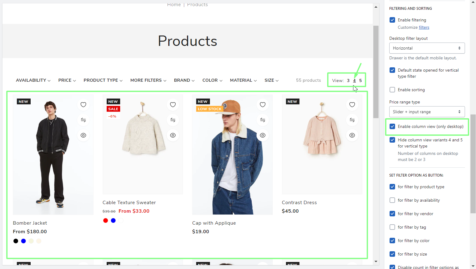 How to manage the Product Filter on the Collection page? - Zemez Support