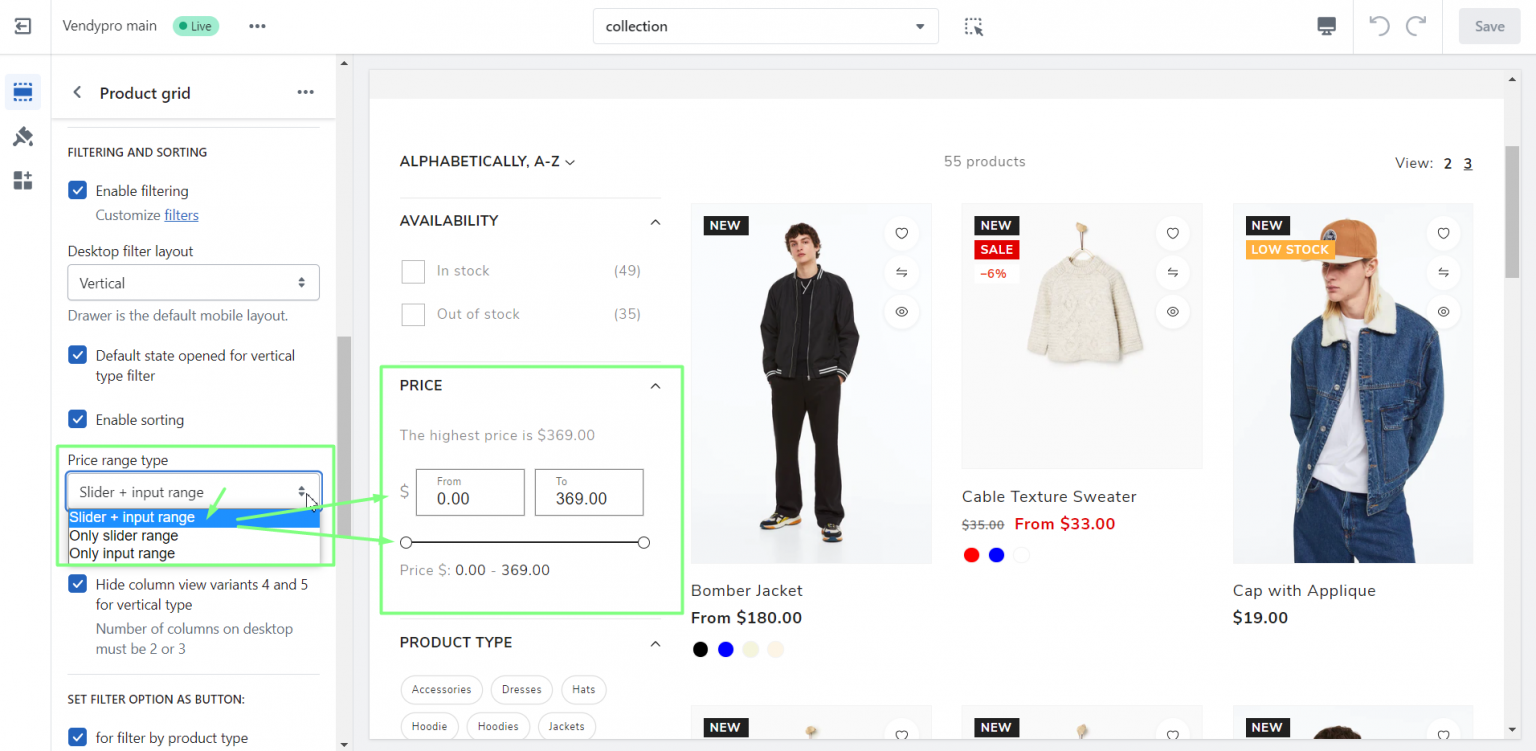 How To Manage The Product Filter On The Collection Page Zemez Support