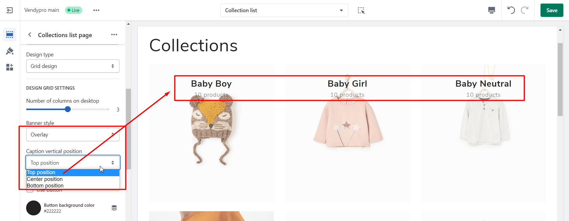 How to manage Collection List Page in Shopify? - Zemez Support