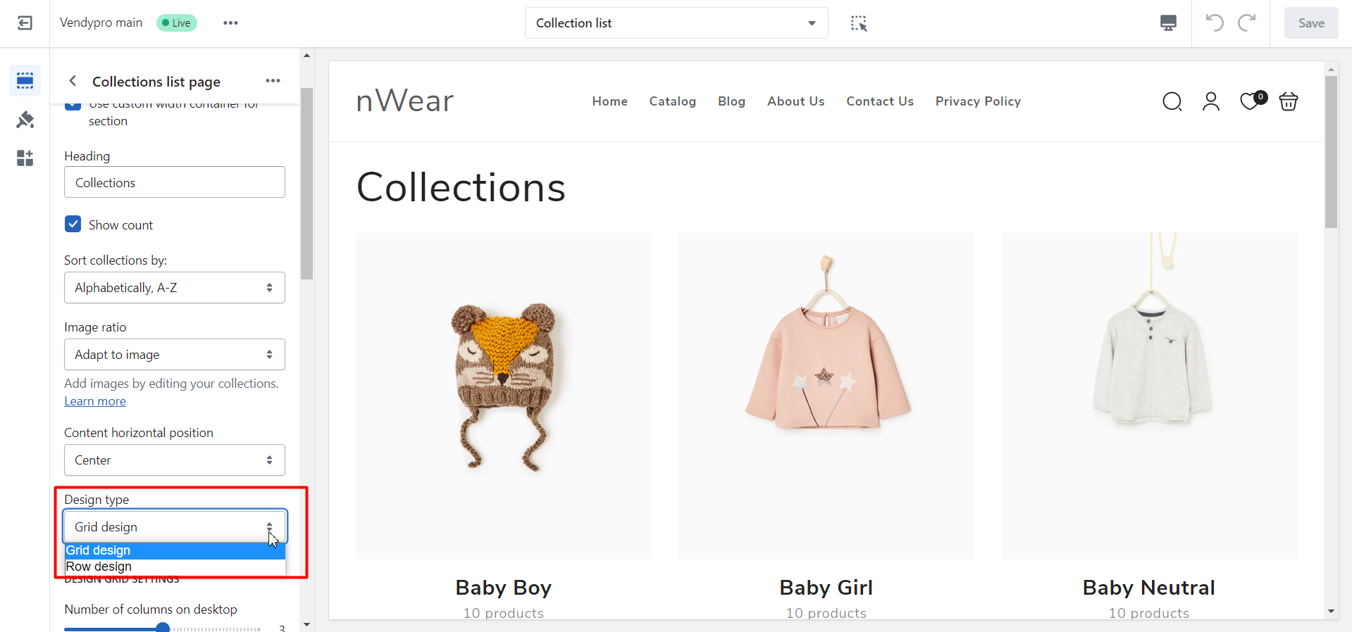 How to manage Collection List Page in Shopify? - Zemez Support