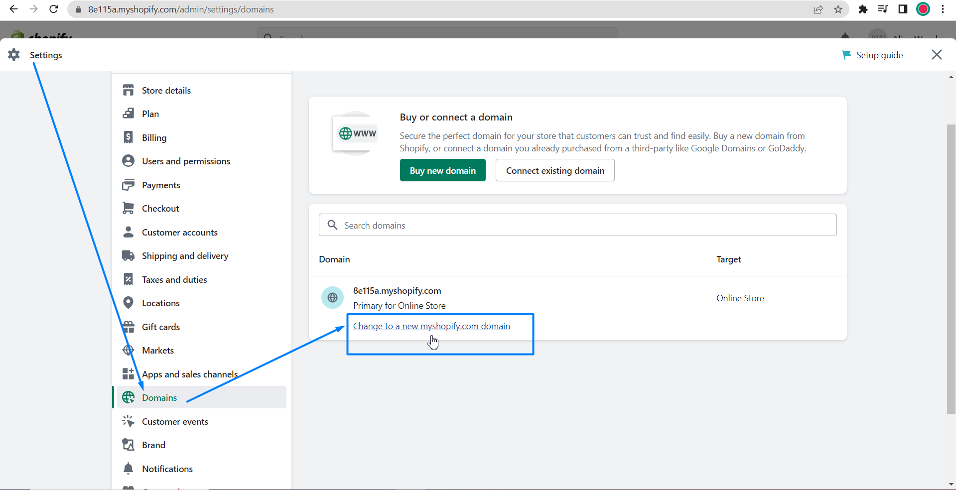 How to change Shopify domain name? - Zemez Support How to change Shopify domain name? - Zemez Support