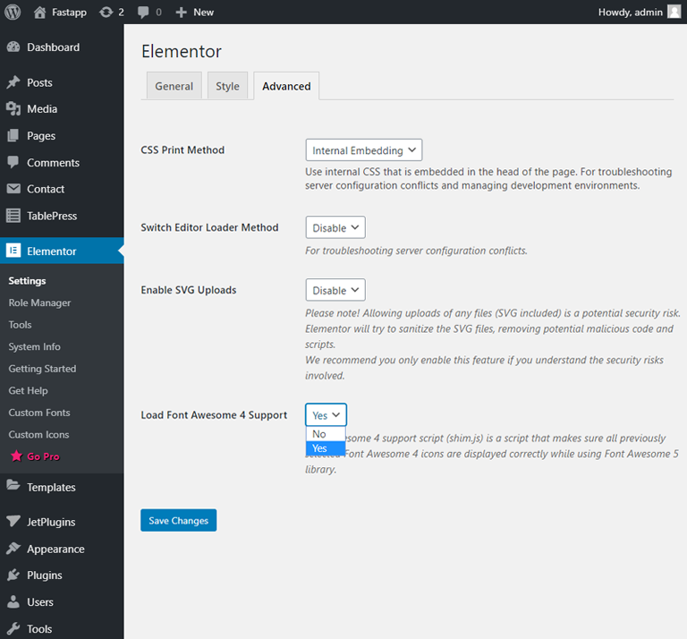 Fixing The Issue With FontAwesome Not Showing After Updating Elementor