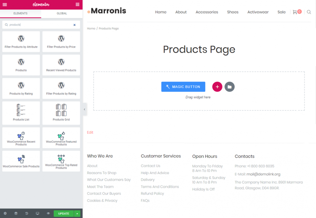 Learn how to build your own custom shop page with Elementor