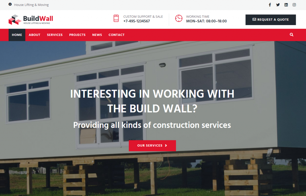 Construction Multipurpose WordPress Theme - BuildWall - Zemez